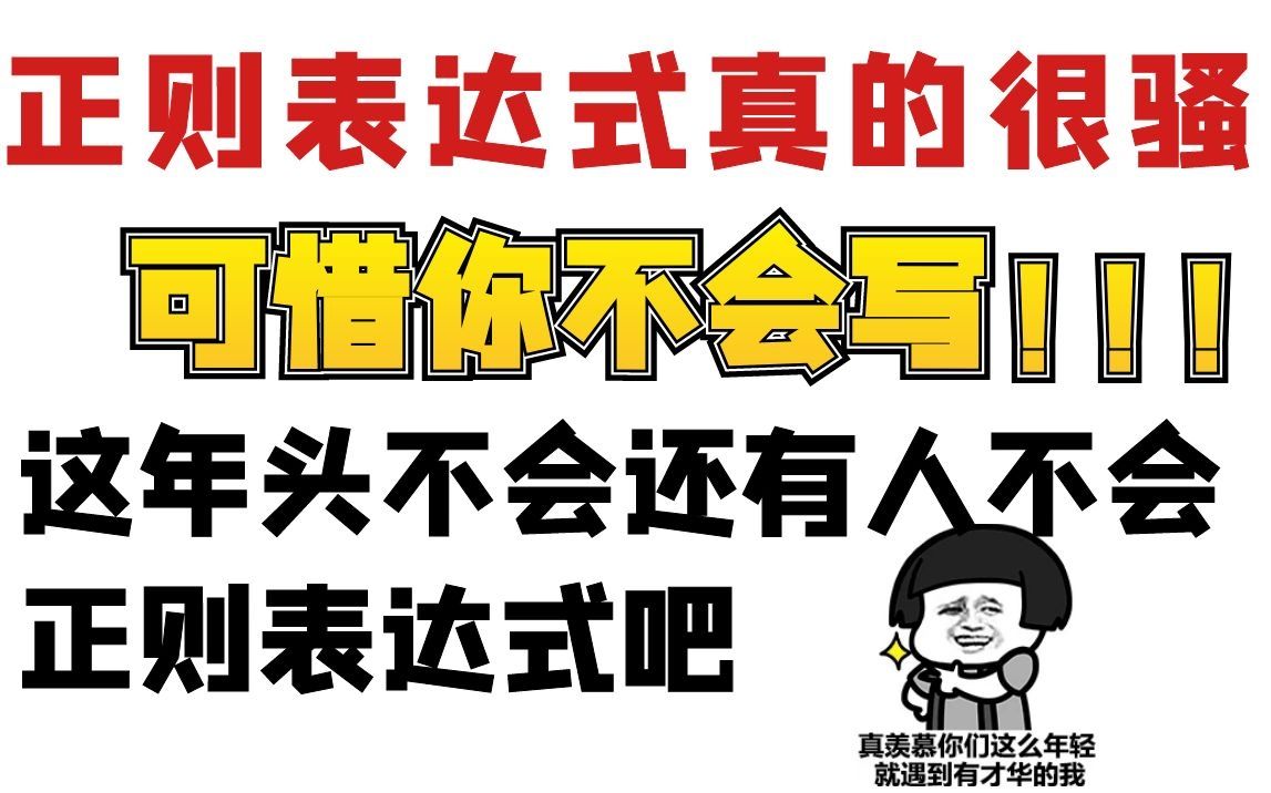 正则表达式真的很骚,可惜你不会写!