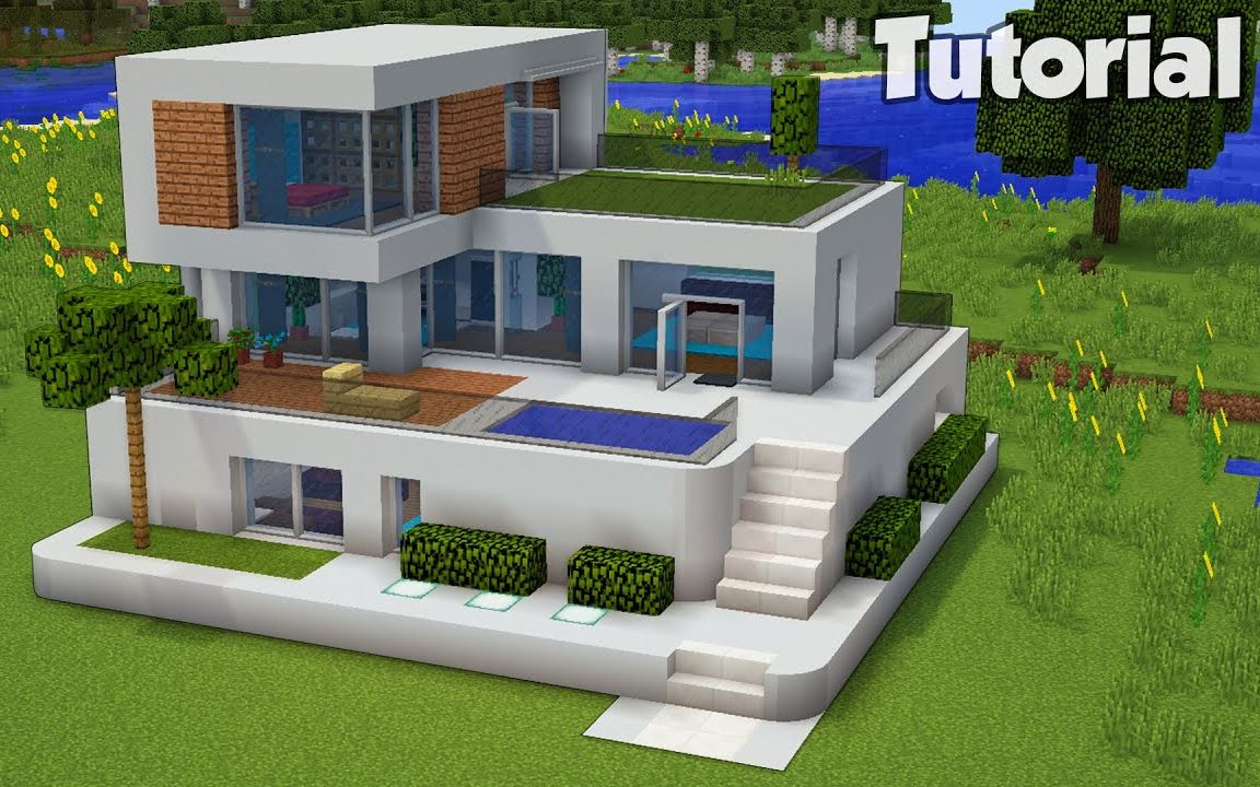 【建筑教程】带你建造一个大型现代别墅!