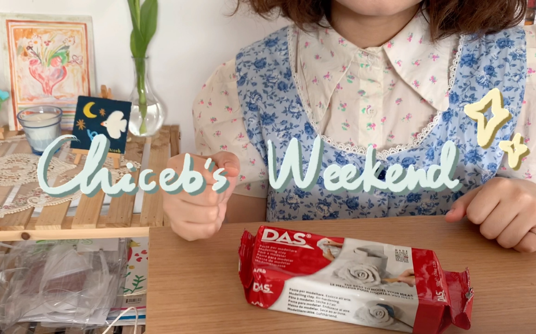 用陶土diy烛台、首饰盒等生活摆件——野生插画师治愈系手工制作过程