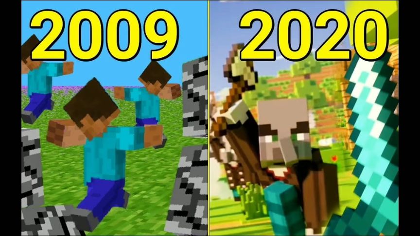 我的世界历史合集,从2009年到2020年,你知道几个?