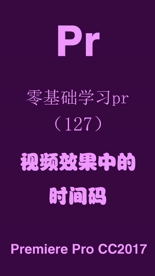#零基础学pr 【视频效果中的时间码】#pr教程