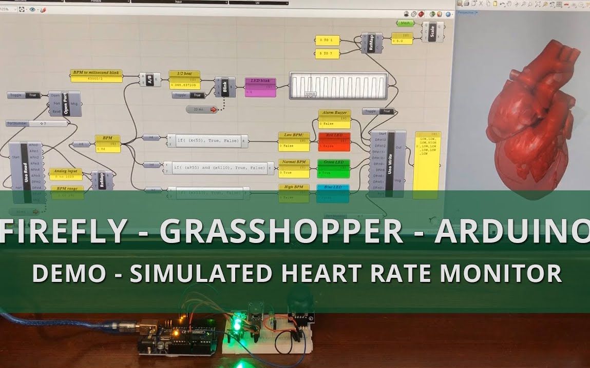 【设计师加油站】Grasshopper firefly联动Arduino小案例:模拟心率监控