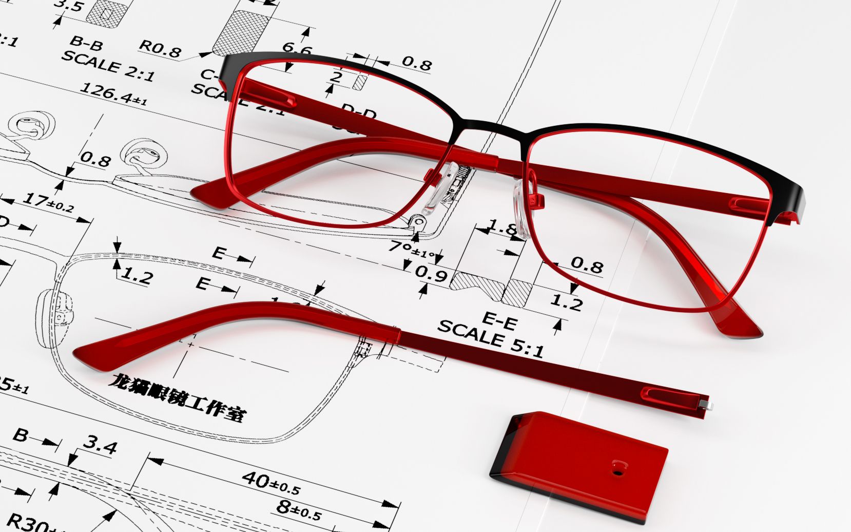 眼镜建模渲染之板材半透明材质