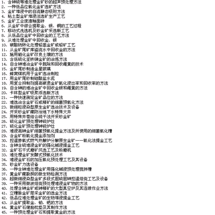 金矿回收金的方法、综合提取金技术专利资料、金矿选矿工艺,#金矿...
