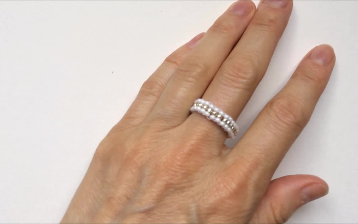 【博博熊手作】+10分钟diy戒指。串珠教程。如何制作戒指非常简单的...