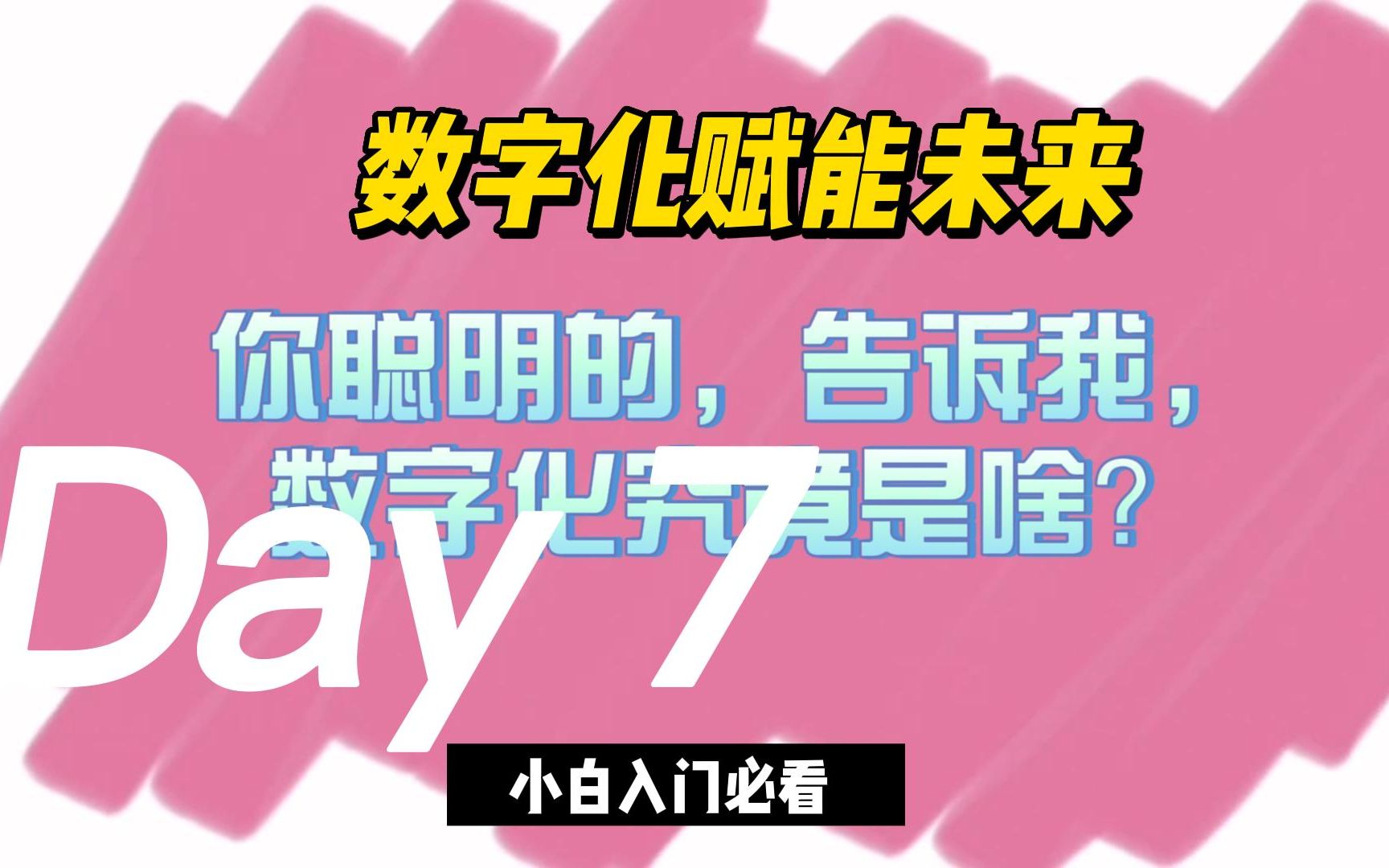 【白话数字化】第7集:你聪明的,告诉我,数字化究竟是啥?