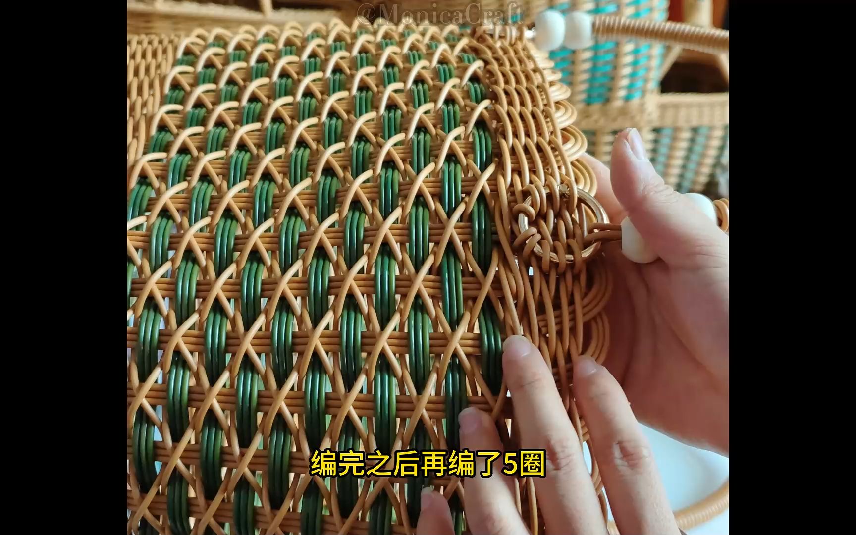新手入门款藤编大提篮 从零到一保姆级教程简单详细有步骤,藤条编织...