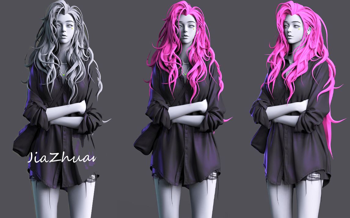 Zbrush+MD衣服制作:写实女人体模型雕刻练习-五官、结构比例详解!
