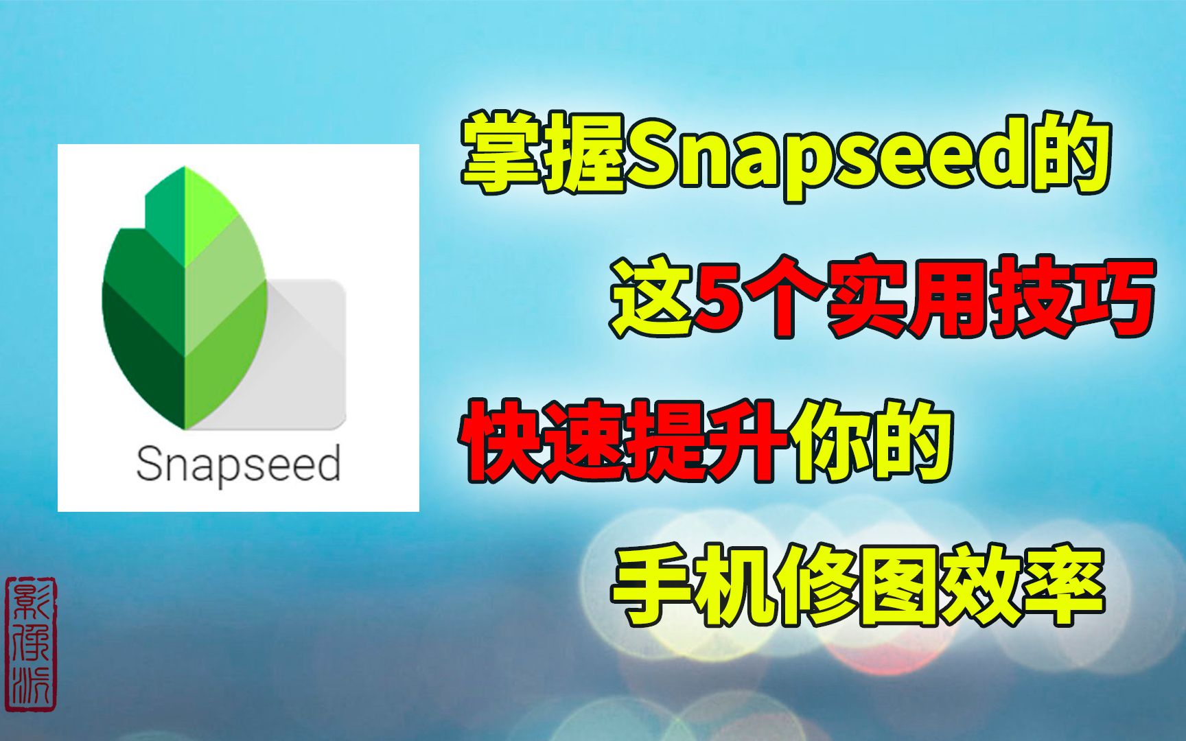掌握snapseed的这5个实用技巧,快速提升你的手机修图效率 | 摄影后期...