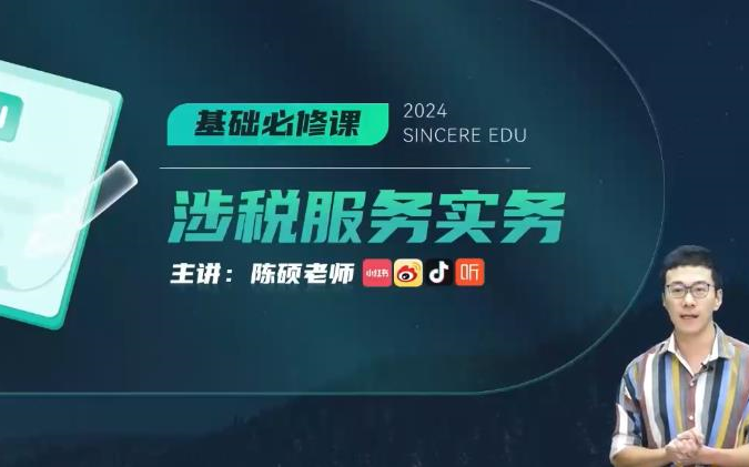 【2024涉税服务实务-陈硕】2024年最新税务师税法服务实务网课 基础...