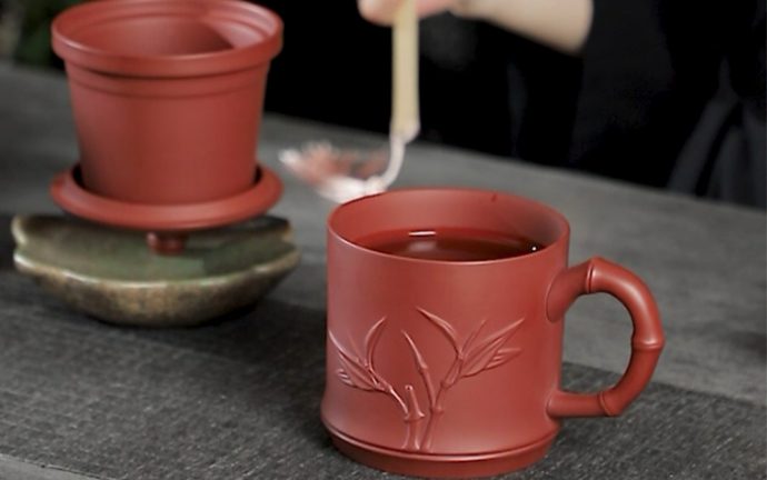 紫砂办公茶水分离泡茶杯