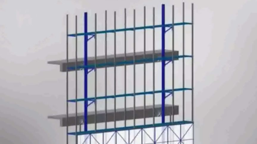 BIM模拟超高层建筑新型智能爬架搭设施工全过程讲解,超详细!