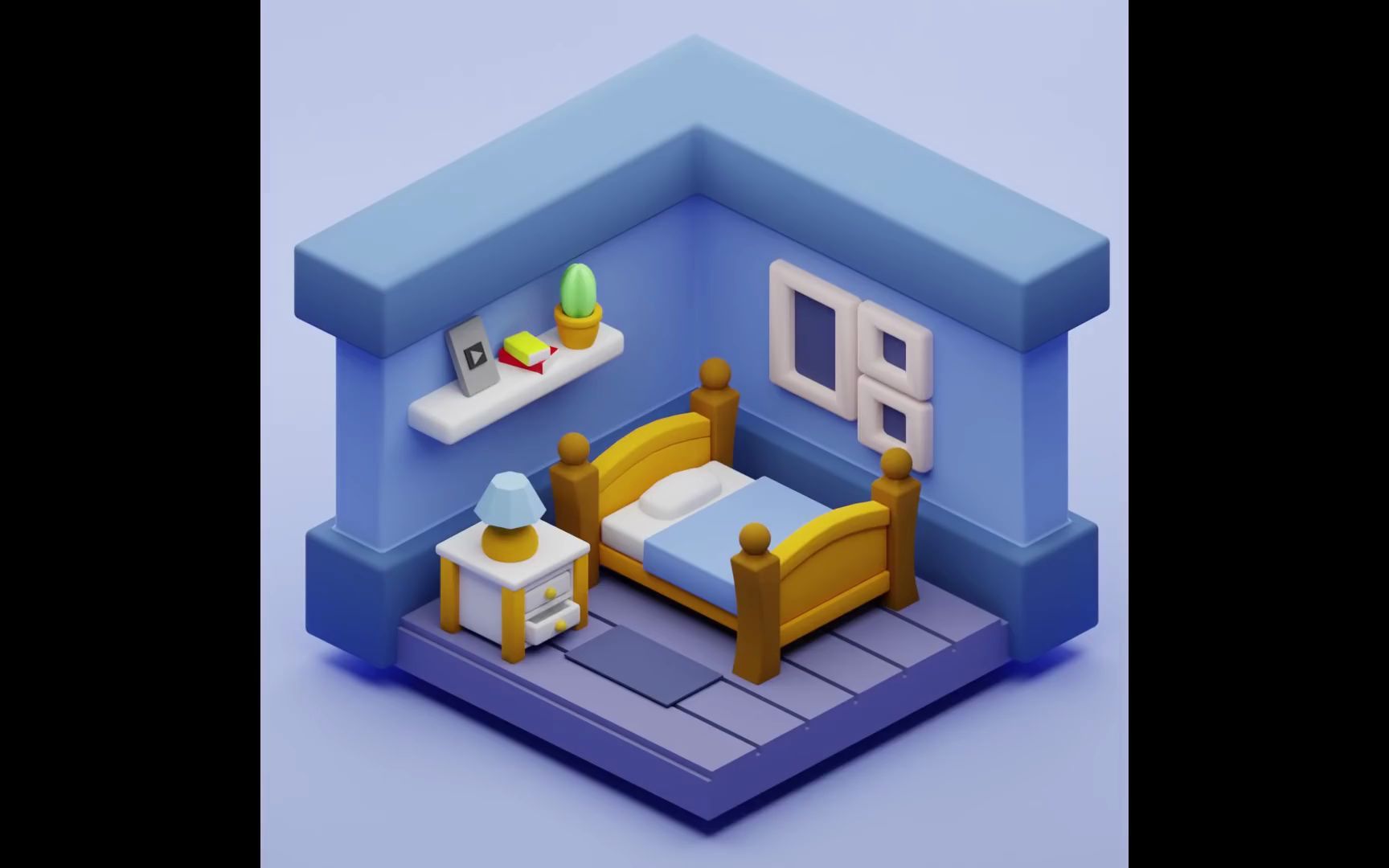 【Blender新手教程】十五分钟手把手教你做一个卧室