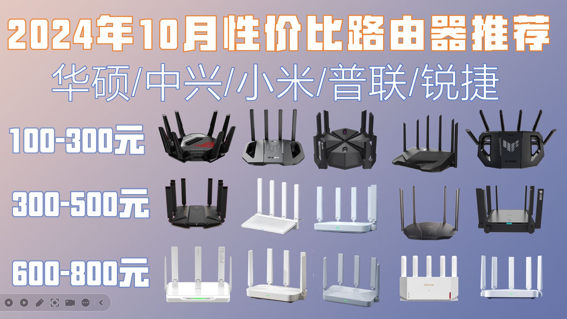 2024年10月性价比路由器推荐!华硕/中兴/小米/普联/锐捷等22款路由器...