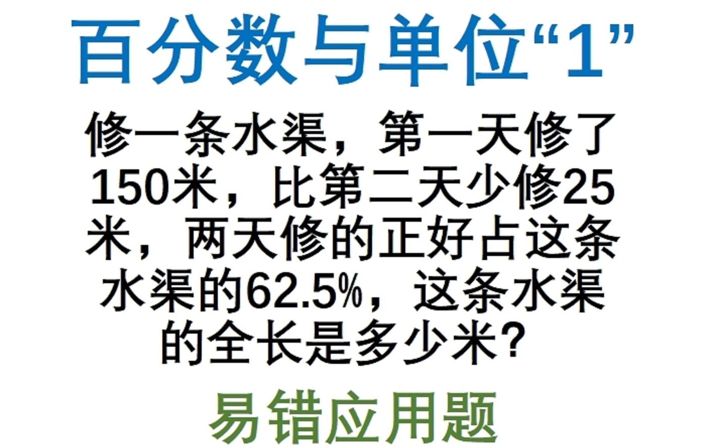 6018 小升初 六年级数学 百分数“单位1” 应用题
