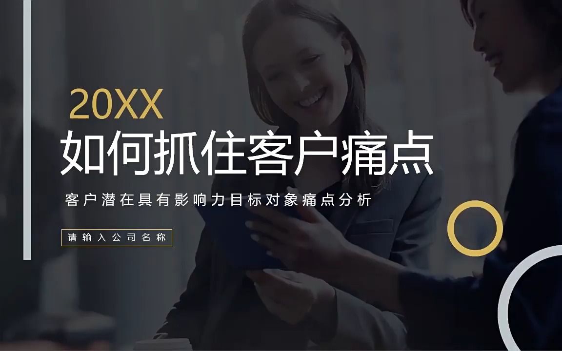 客户潜在具有影响力目标对象痛点分析动态PPT模板