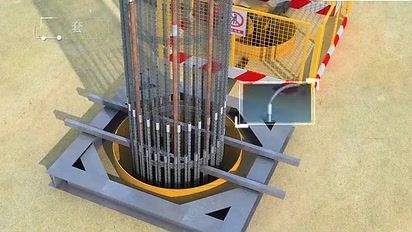铁路钻孔灌注桩钢筋笼安放吊装