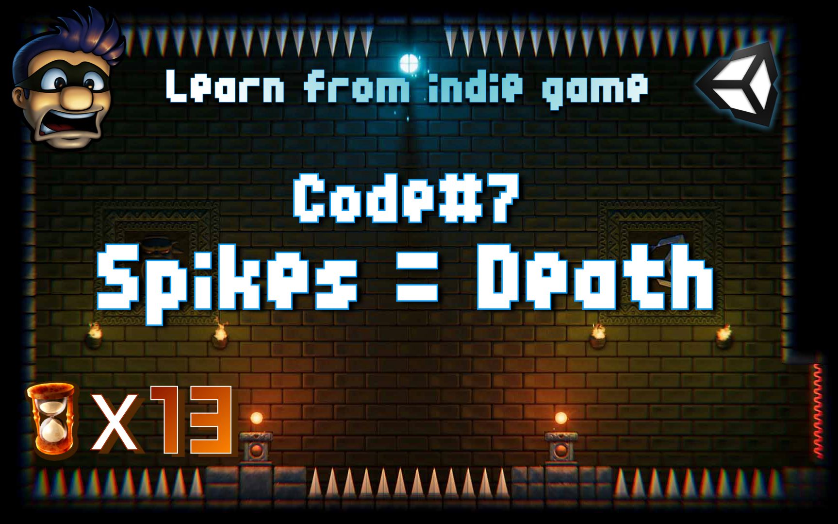 Unity 2D教程:从《Robbie》学习开发13:死亡机制(Spikes & Death)