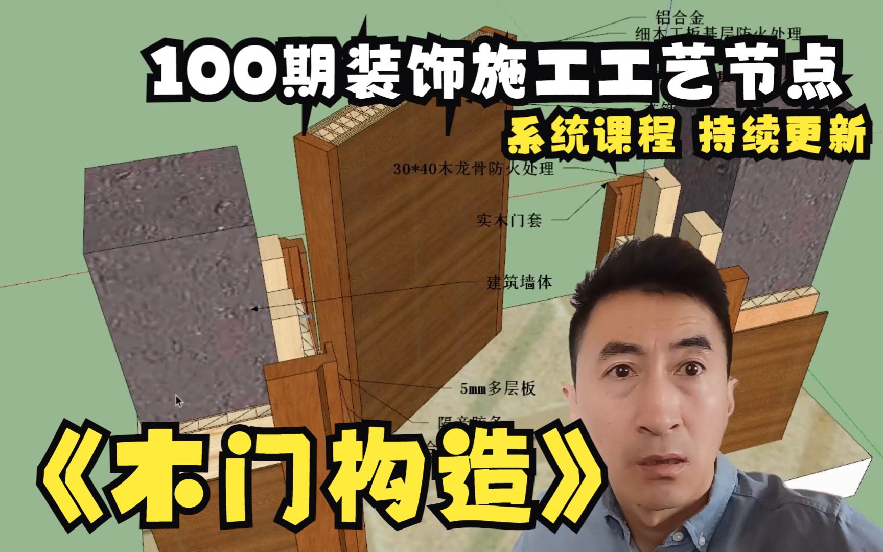 实木门构造 100期装饰施工工艺节点 倒数第73期