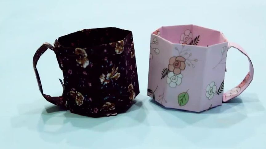 儿童手工制作大全_手工折纸杯子折纸制作_创意DIY杯子制作