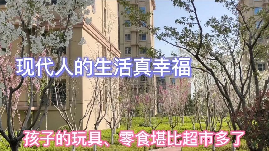 现代人的生活真幸福,孩子的玩具、零食堪比超市,小区的花都开了
