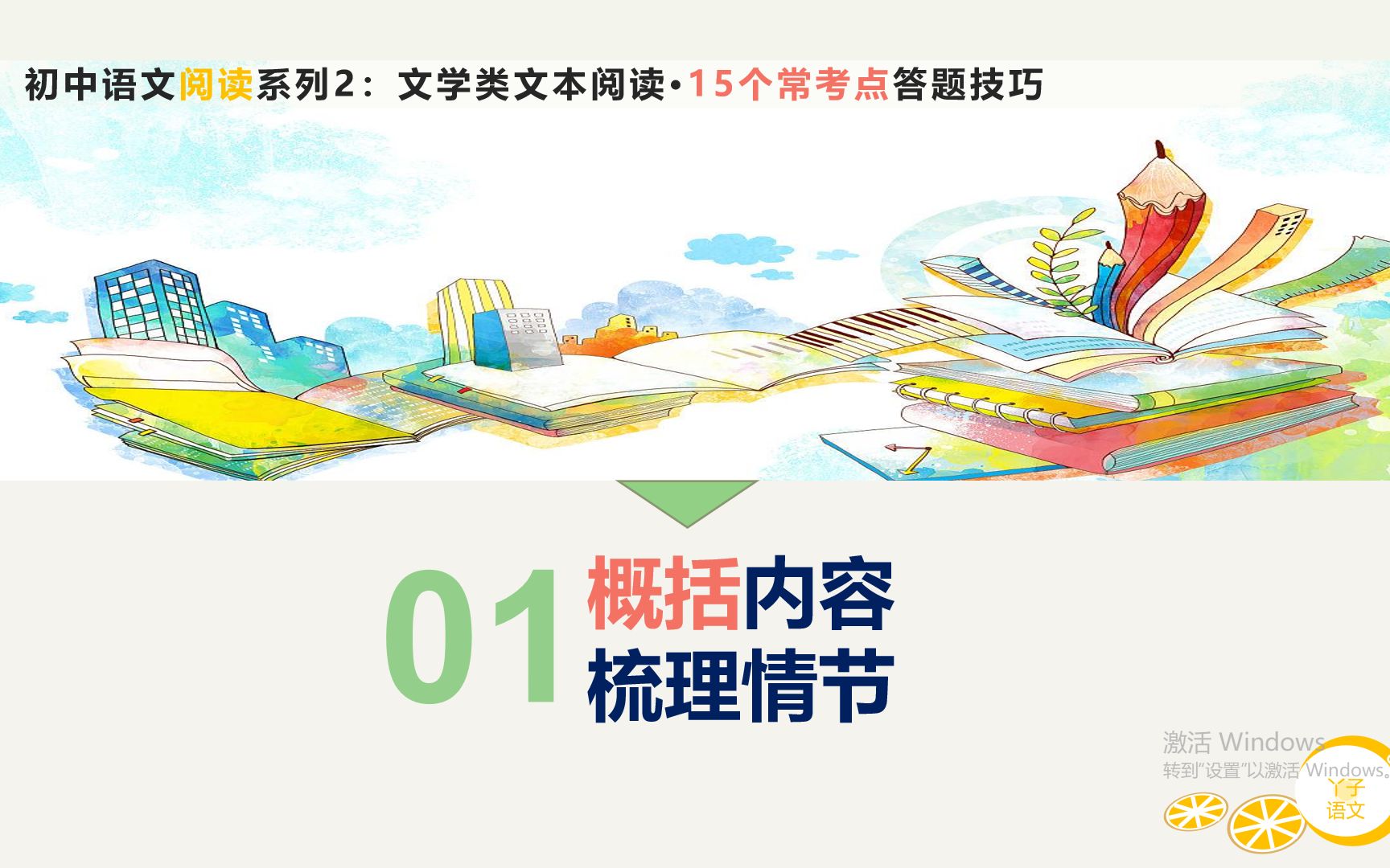 初中语文阅读系列2:中考文学类文本阅读-15个常考点答题技巧 01 概括...