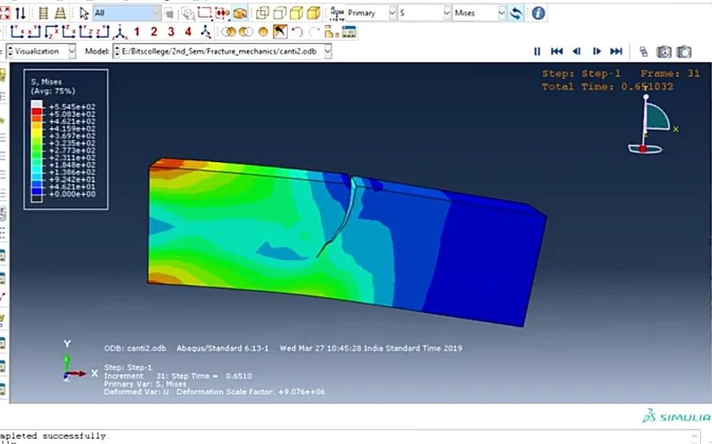Abaqus教程18 – 钢结构悬臂梁裂缝(初始裂纹)发展拓展有限元法仿真...