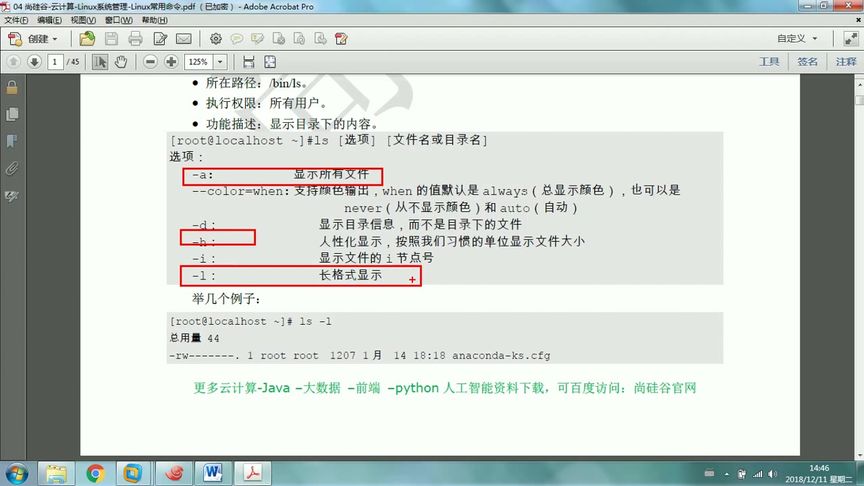 云计算Linux系统管理尚硅谷:第20讲,命令格式