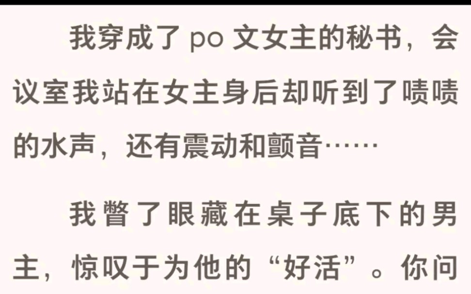 我穿成了po文女主的秘书,会议室里我瞥了眼藏在桌下的男主,惊叹于他...