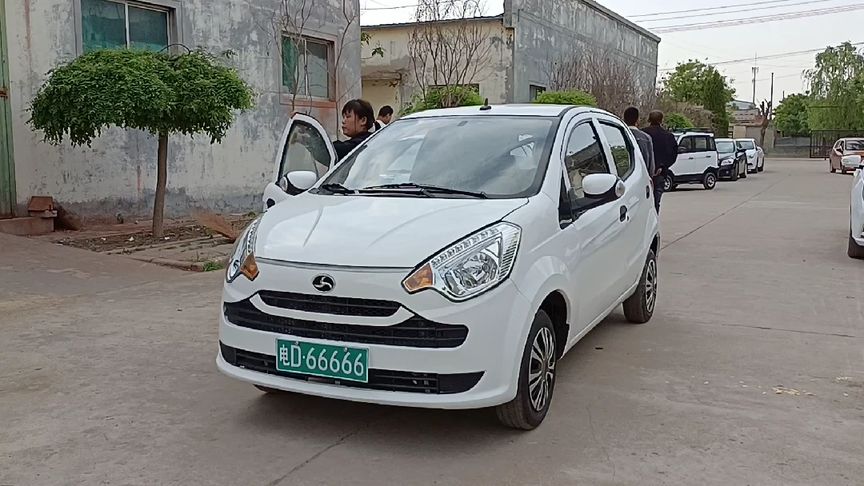 长3米七的大款电动车,豹子号车牌,油电两用安装空调豪华版