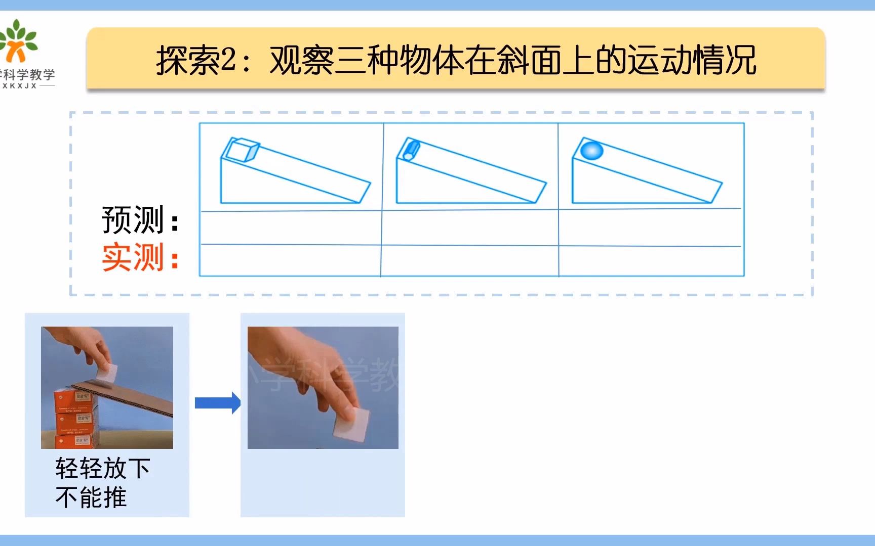 P4 三下1-4《物体在斜面上运动》