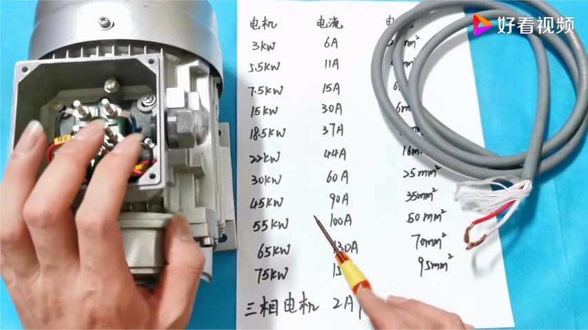 55KW电机用多大电缆,新手电工都一问三不知,老电工一招就解决了