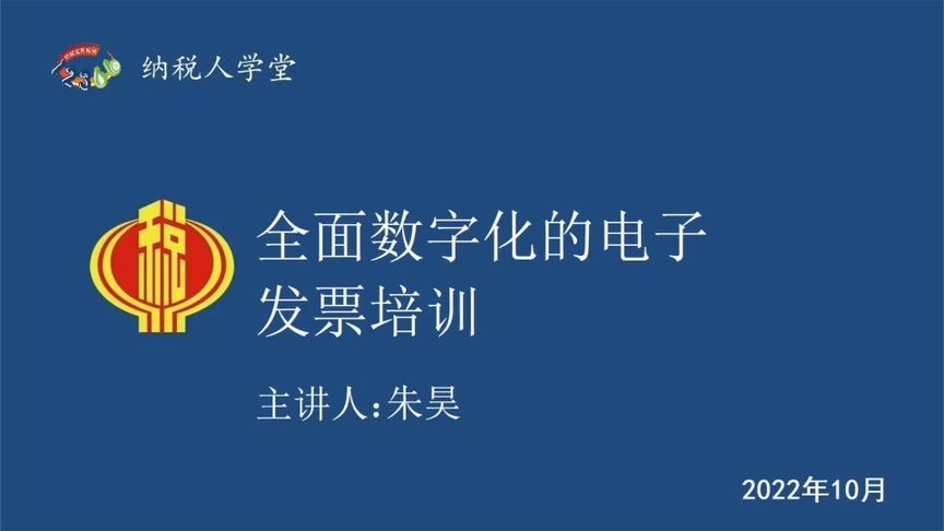 全面数字化的电子发票培训(上海税务)
