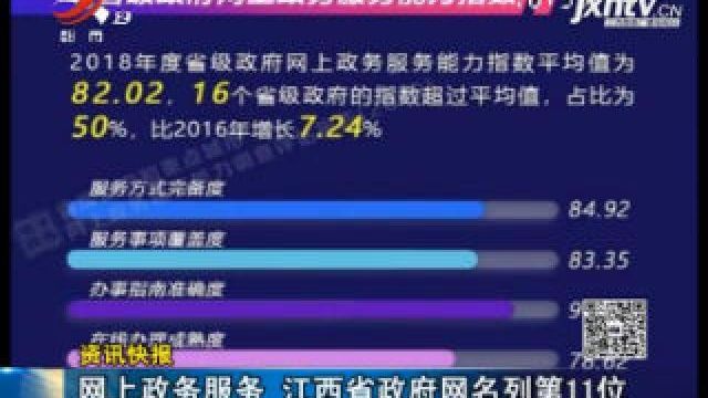 网上政务服务 江西省政府网名列第11位