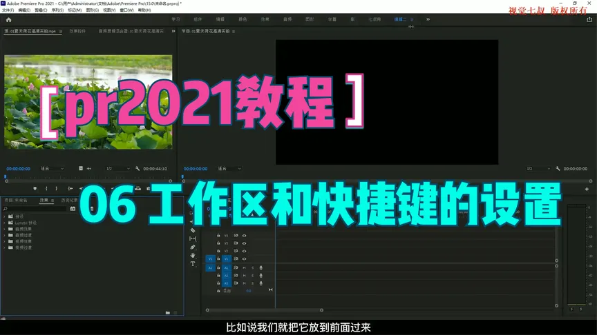【pr2021全套教程】06 工作区和快捷键的设置