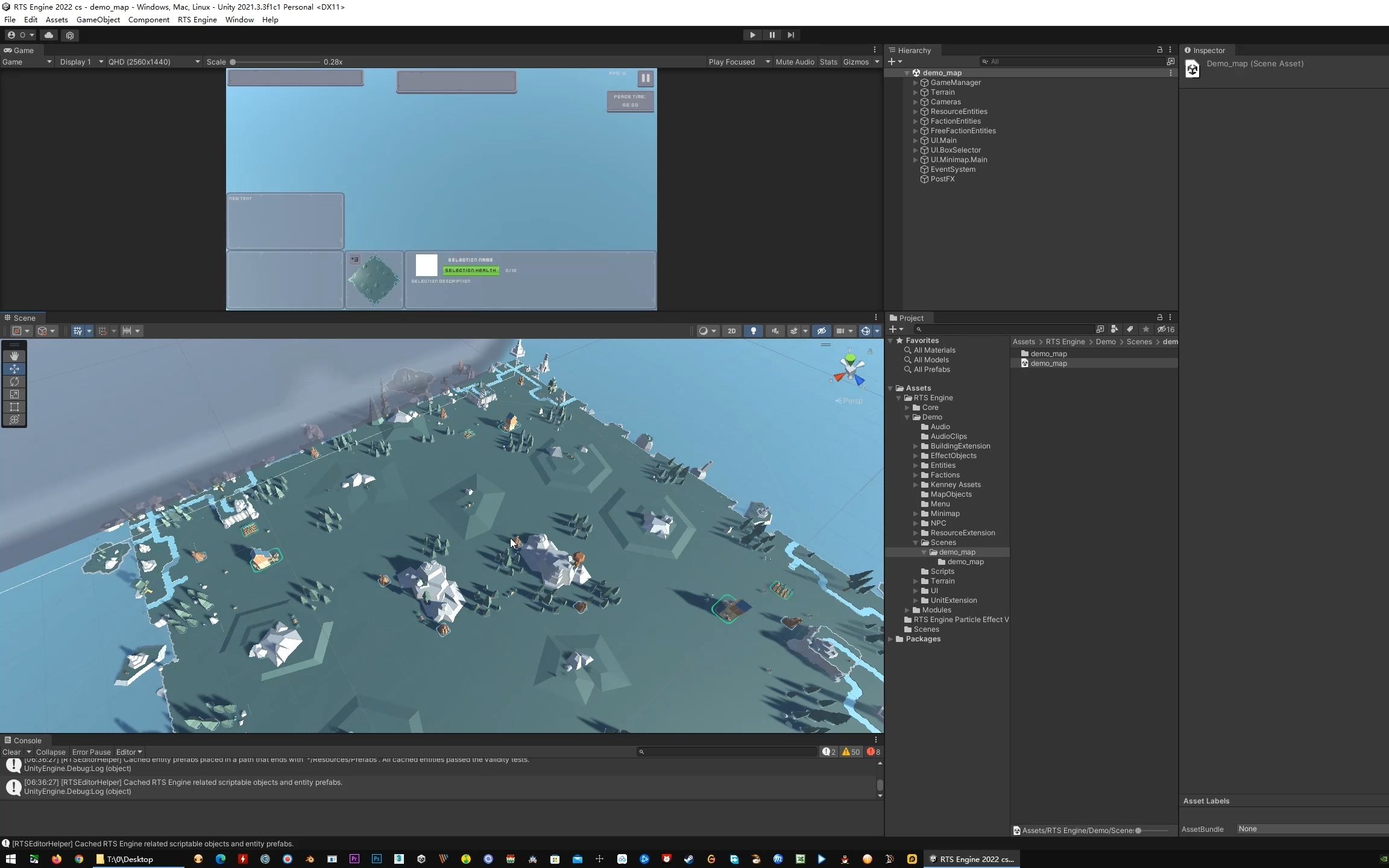unity完整项目 RTS Engine 2022 初步测试 导入 基本设置 demo试玩...
