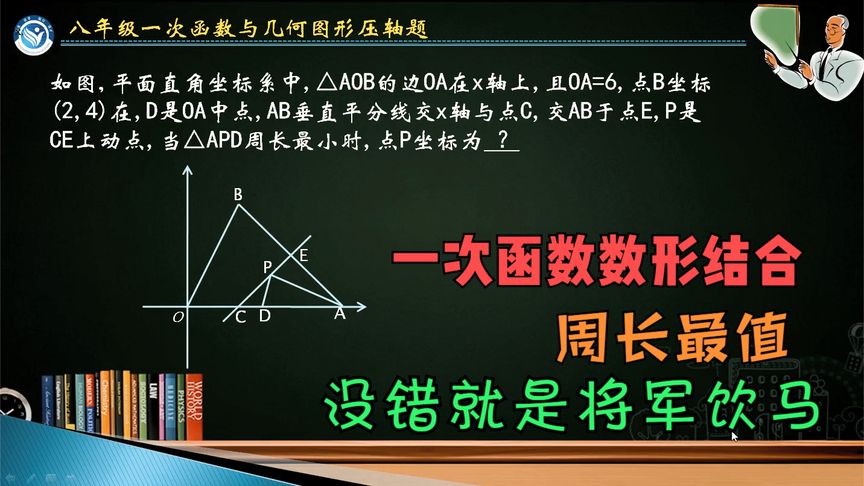 八年级一次函数与几何图形结合求点坐标,涉及线段最值和函数方程