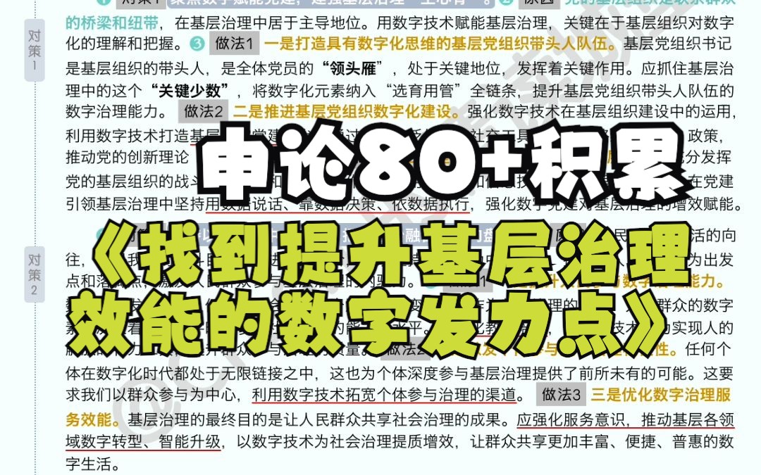 这篇很新颖‼️数字基层治理 ߤ�四条对策拿捏|日报精读|申论80+积累