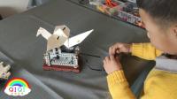 飞翔纸鹤MOC_STEAM教育案例_折纸结合电动小颗粒积木