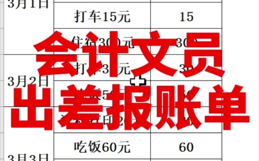 会计文员报账单