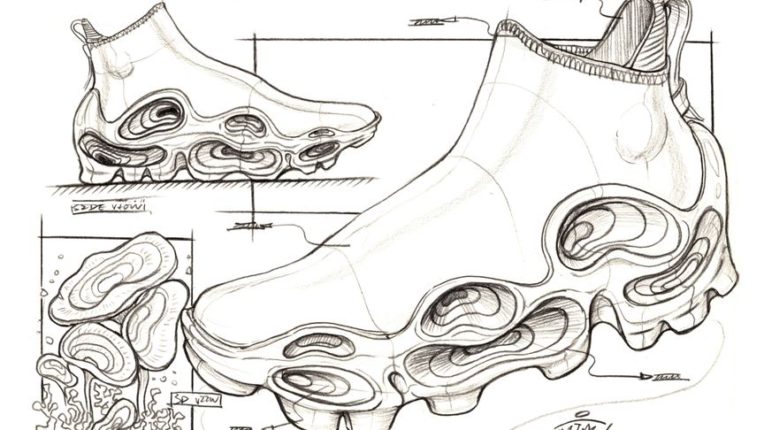 【工业产品设计手绘】原创概念鞋子设计线稿创作过程分享