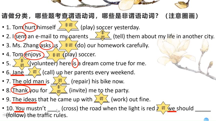 如何填动词,先判断谓语动词和非谓语动词