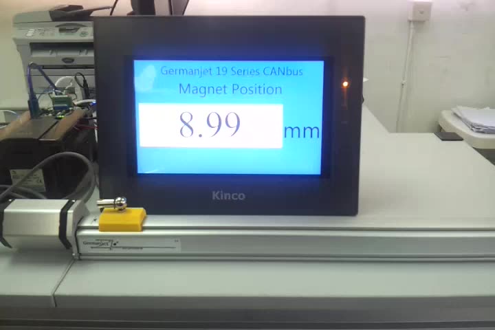 德敏哲Germanjet磁致伸缩位移传感器CANbus信号输出展示ETME易测...
