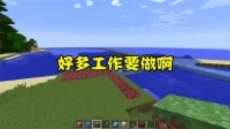我的世界:草地上填满之后继续回到路边加草方块