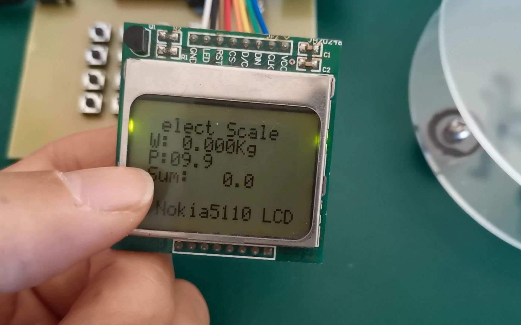 120---基于51单片机矩阵按键计价电子秤nokia5110屏显示