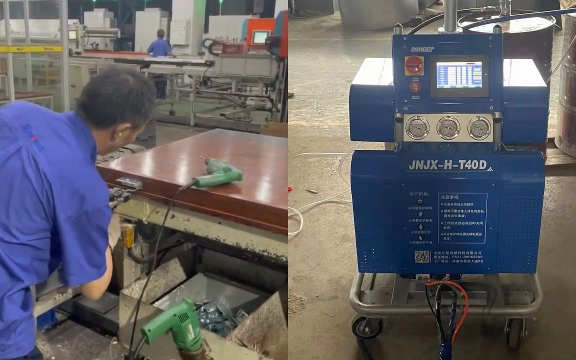 实木门填充材质 永康门板 聚氨酯现场发泡 专用发泡设备