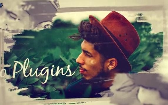 13882-手绘照片笔刷擦除效果幻灯片AE模板