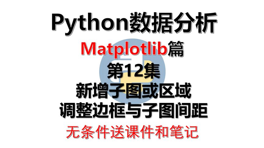 Python Matplotlib可视化12 新增子图或区域、调整边框与子图间距