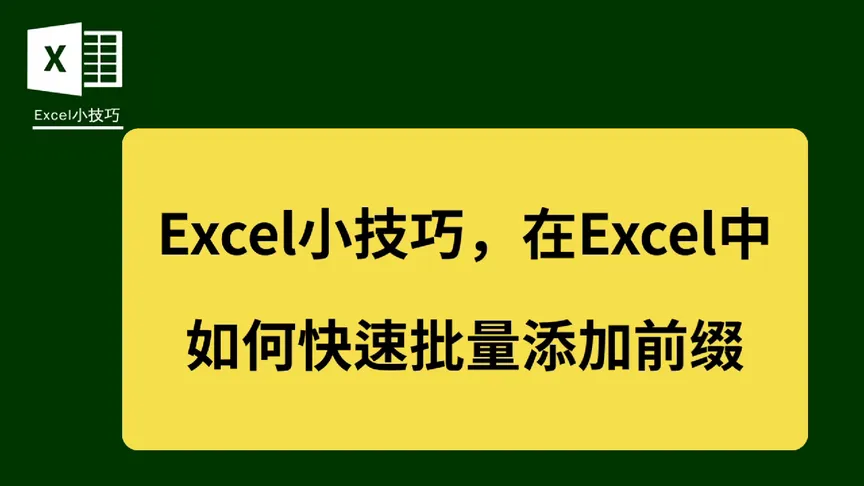 13.Excel小技巧,在Excel中如何快速批量添加前缀