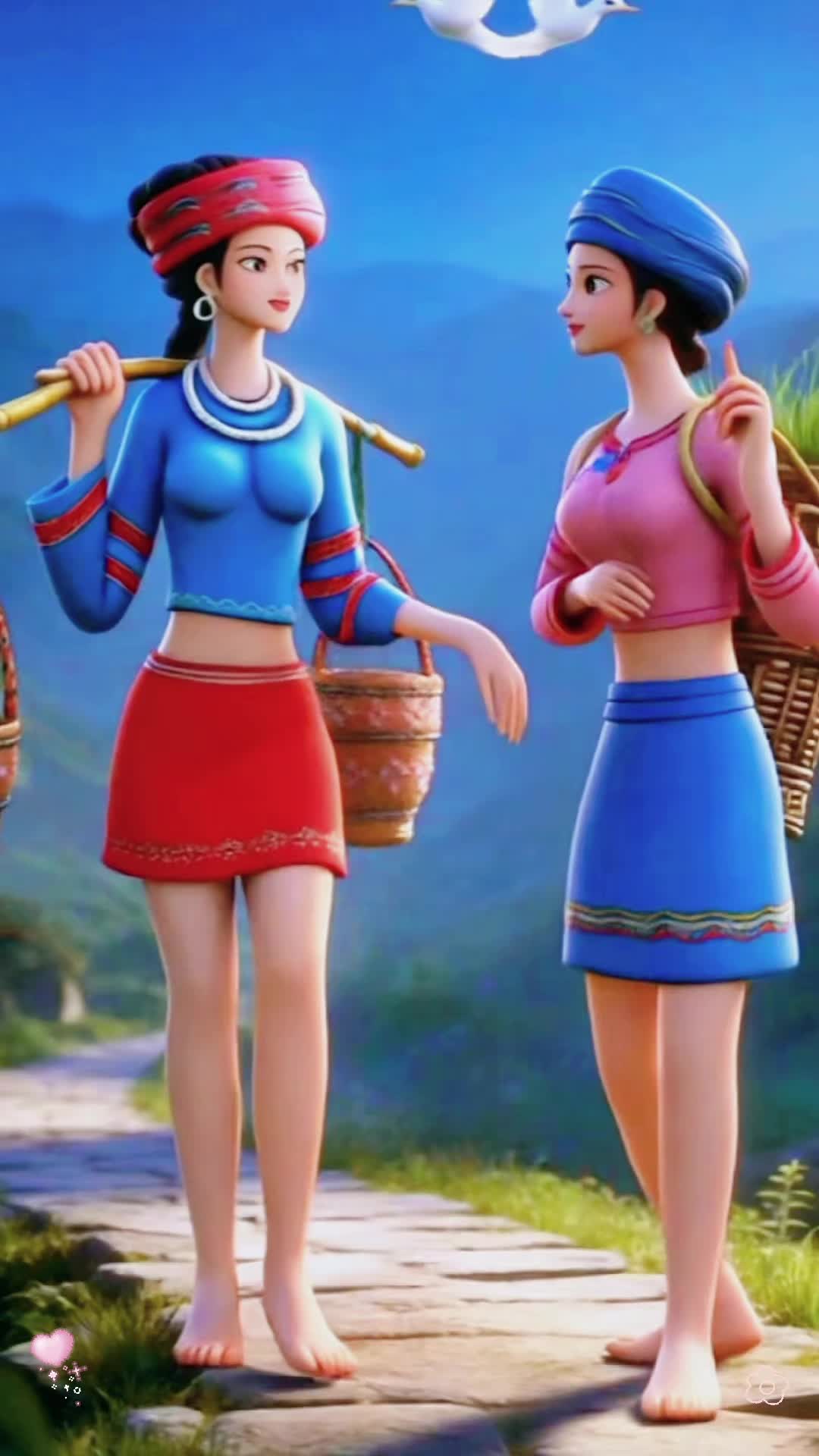 ...创作少数姑娘服饰风情舞蹈视频作品(15100),云南少数民族姑娘扎染...